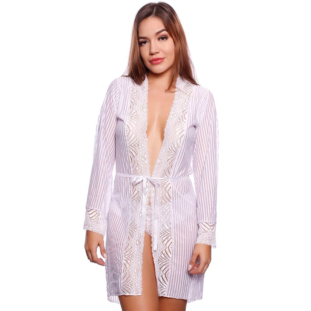 Robe Luxo Listrado Franciele Patitex - Litoral Sex Shop