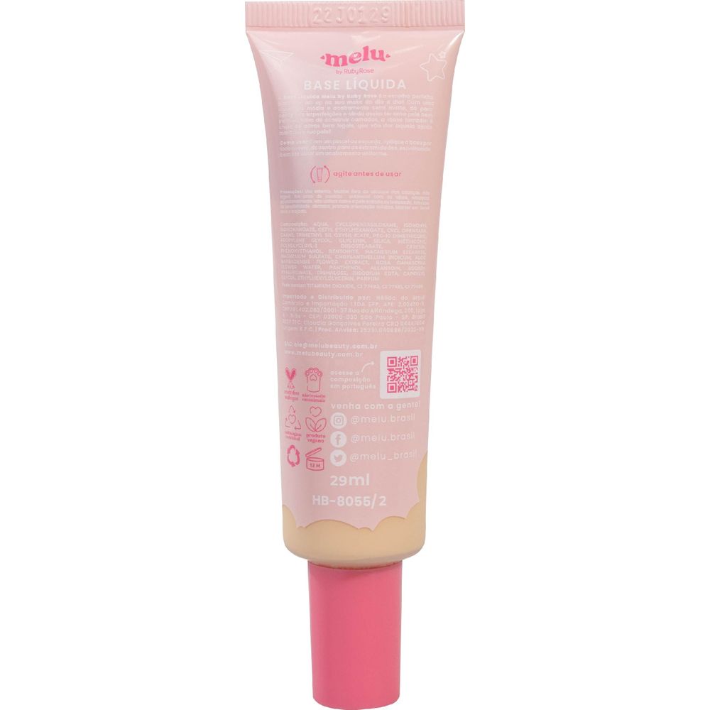 Base Líquida Melu Rr8055bau2 Baunilha 2 Rubyrose