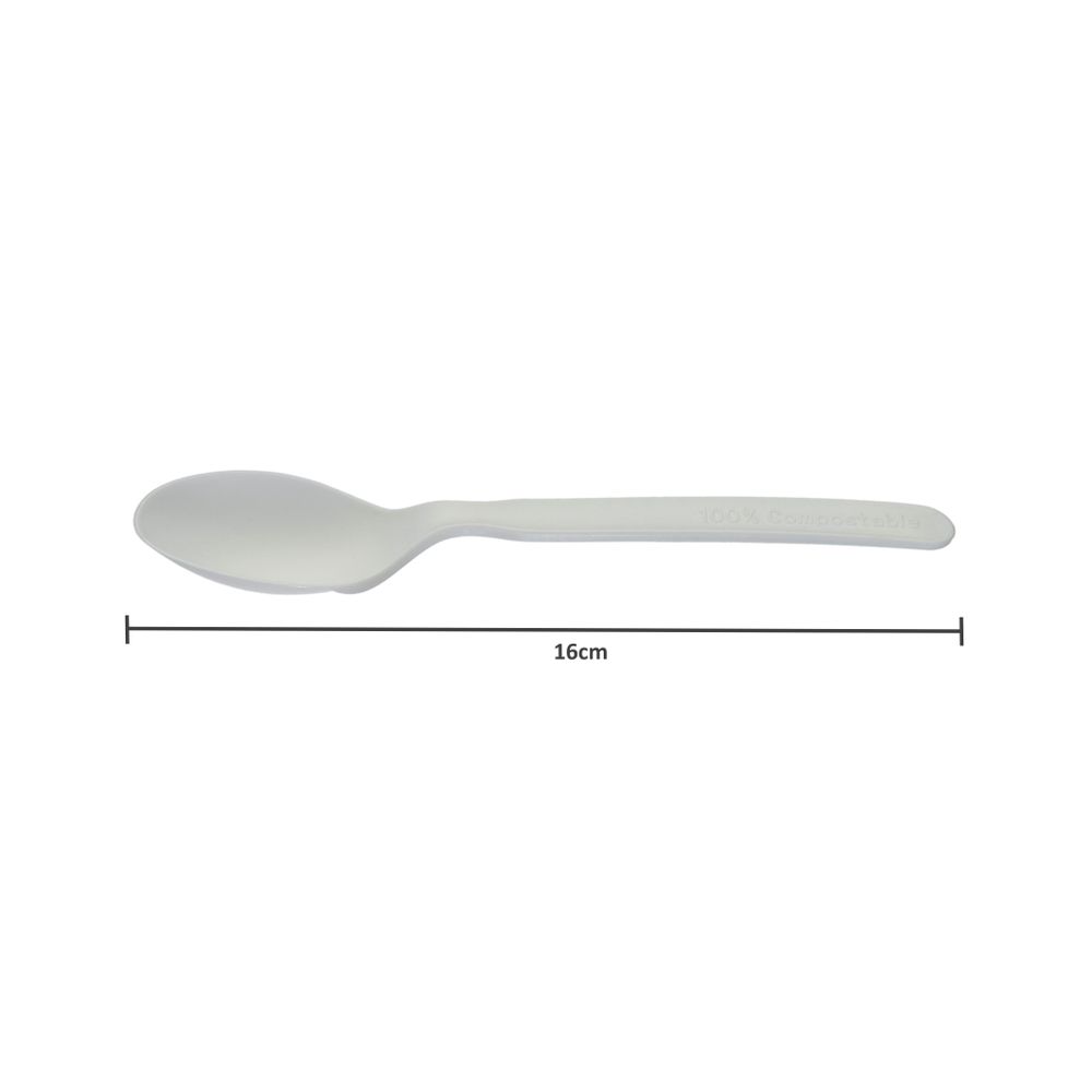 Colher Descartável, Biodegradável E Compostável Em Cpla Branco, 16cm ...